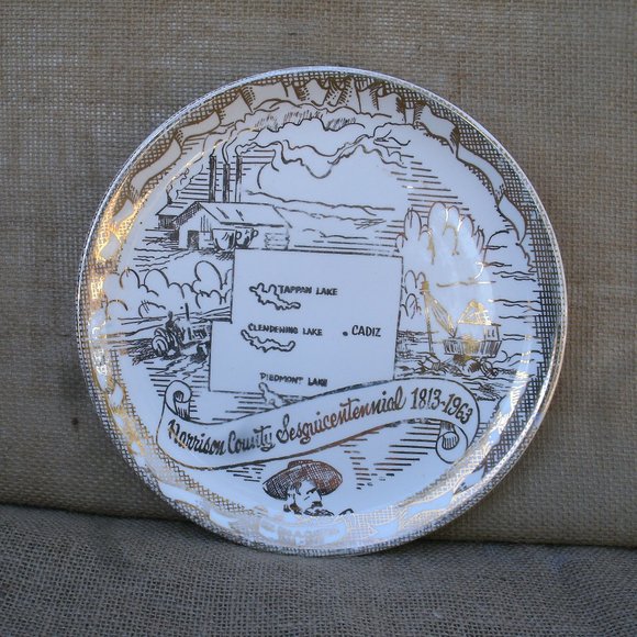 Vintage | Accents | Vintage Harrison County Ohio Sesquicentennial Plate ...